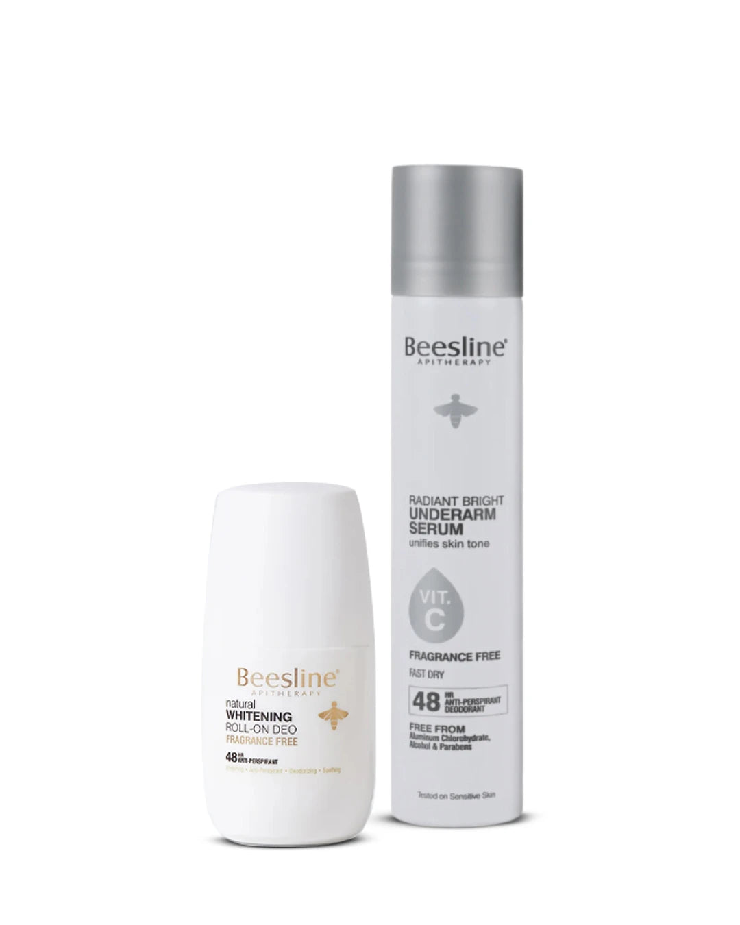 Beesline Underarm Serum Fragrance Free Spray + Roll On Deodorant Fragr ...